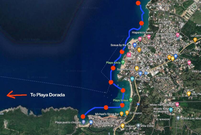 Puerto Plata Catamaran Tour Map